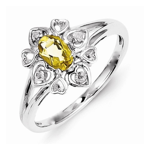 925 Sterling Silver | Jewelry | Genuine Diamond Whiskey Quartz Ring ...